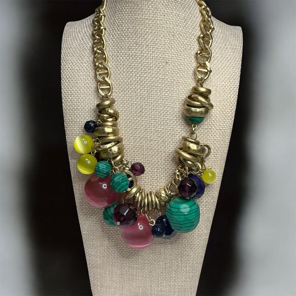 Jessica Simpson | Jewelry | Jessica Simpson Gold Colorful Statement ...